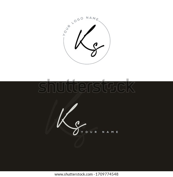 K S Ks Initial Letter Handwriting Stock Vector (Royalty Free) 1709774548