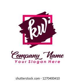 K W Initial Handwriting Logo Vector Stock Vector (Royalty Free) 1270400410