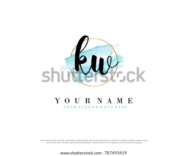 K W Initial Water Color Logo Stock Vector (Royalty Free) 787493419 ...