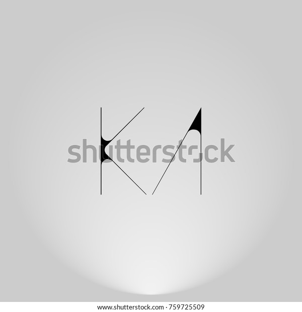 Ka Black Thin Minimalist Logo Design Stock Vector (Royalty Free ...