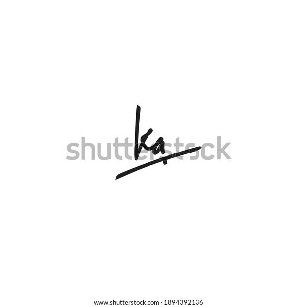 Ka White Background Handwritten Logo Stock Vector (Royalty Free ...