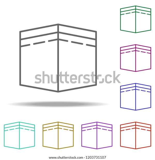 Kaaba Outline Icon Elements Religion Multi Stock Vector (Royalty Free ...