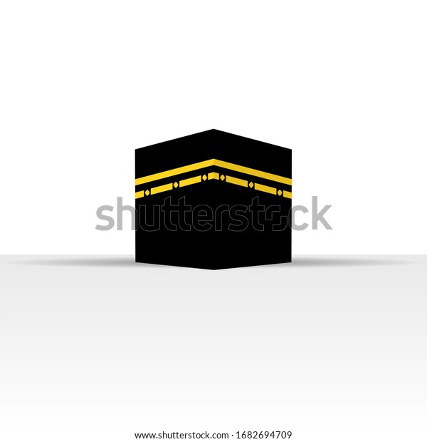 Vektor Stok Kaaba Vector Illustration Islamic Qibla Icon (Tanpa Royalti ...