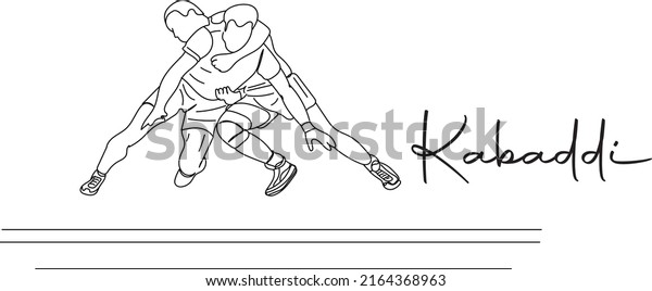 Kabaddi Vector Kabaddi Logo Sketch Drawing: เวกเตอร์สต็อก (ปลอดค่า ...