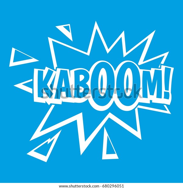 Kaboom Explosion Icon White Isolated On Stock Vector (Royalty Free ...