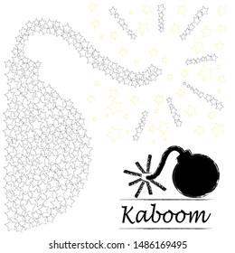 Kaboom Explosion Scene Detonating Bomb Explosionwar Stock Vector ...