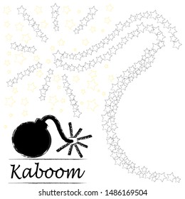 Kaboom Explosion Scene Detonating Bomb Explosionwar Stock Vector ...