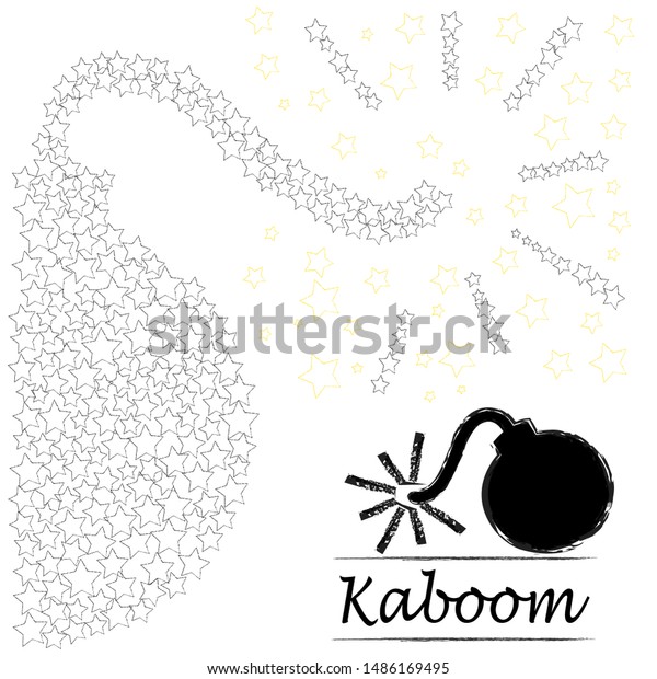 Kaboom Explosion Scene Detonating Bomb Explosionwar Stock Vector ...