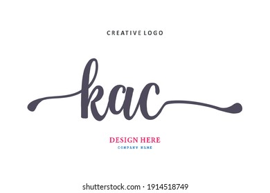 Kac Lettering Logo Simple Easy Understand Stock Vector (Royalty Free ...