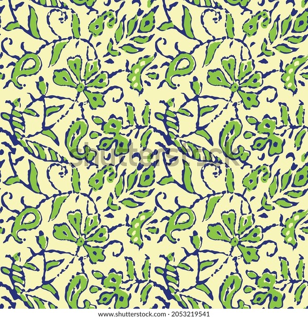 Kalamkari Block Print Seamless Pattern, Kalamkari, Block Print Seamless ...