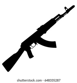 Kalashnikov Rifle Vector Black White Icon 스톡 벡터(로열티 프리) 648335287 ...
