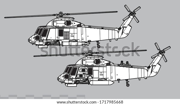 Kaman Sh2 Seasprite Vector Drawing Antisubmarine Stock Vector (Royalty ...