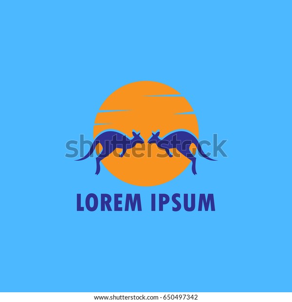 Kangaroo Logo Australian Symbol Native Animal Stock Vector (Royalty ...