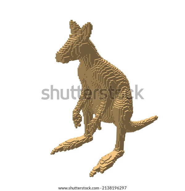 Kangaroo Made Cubes Voxel Art Futuristic: เวกเตอร์สต็อก (ปลอดค่า ...