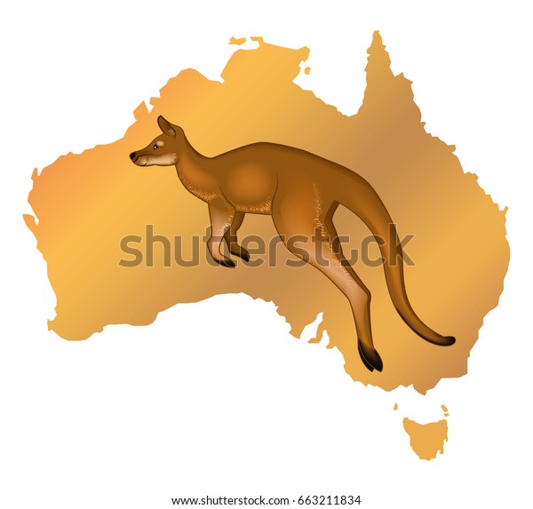 Kangaroo Symbol Australia Stock Vector (Royalty Free) 663211834 ...