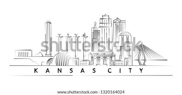 Kansas City Skyline Vector Illustration Typography Stock Vector ...