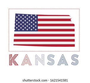 Kansas Logo Map Kansas Us State Stock Vector (Royalty Free) 1621541581 ...