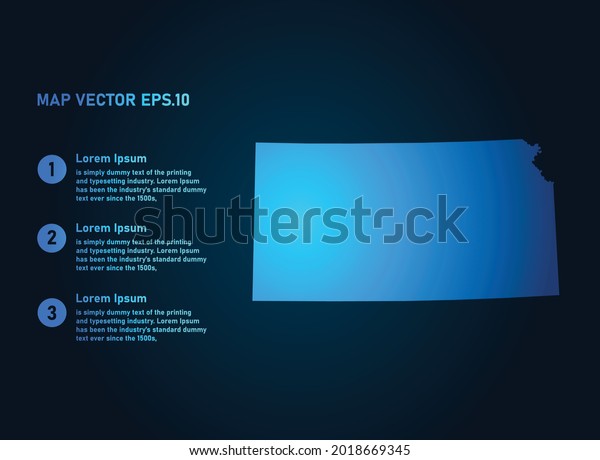 Kansas Map Infographic Style On Dark Stock Vector (Royalty Free ...
