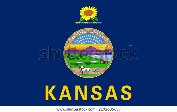 Kansas State Flag Vector Illustration Stock Vector (Royalty Free ...