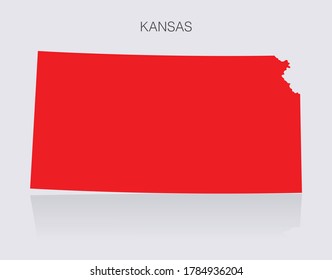 Kansas State Map Outline Isolated Infographics Stock Vector (Royalty ...
