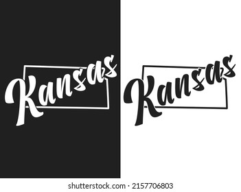 Kansas Vector Logo Set Black White Stock Vector (Royalty Free ...