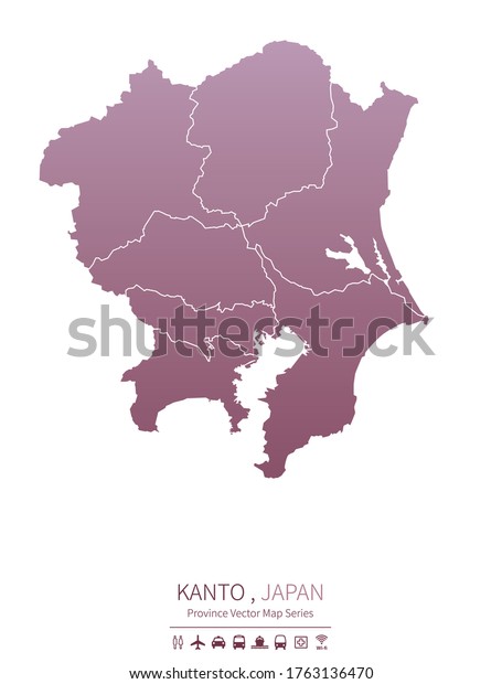 Kanto Map Japan Provinces Vector Map Stock Vector (Royalty Free ...