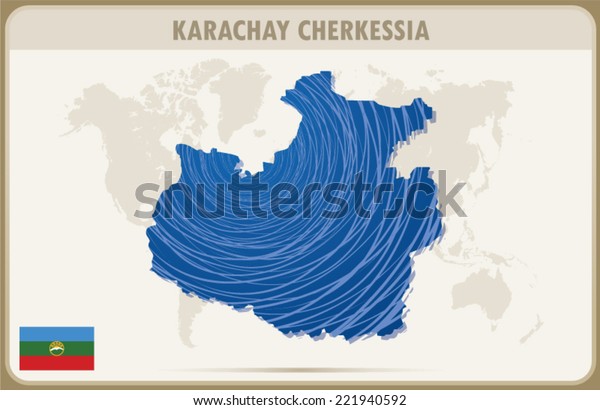 Karachay Cherkessia Map Graphic Design Vector Stock Vector (Royalty ...