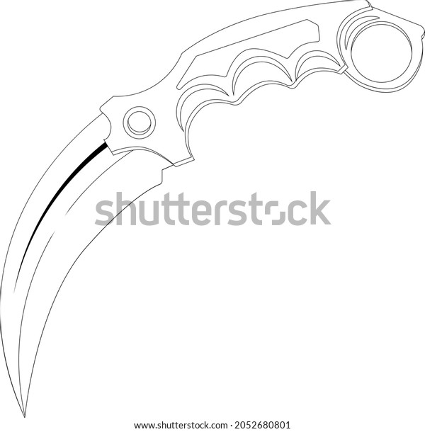 Karambit Knife Coloring Book Vector Illustration Stock Vector (Royalty ...