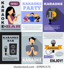 Karaoke Bar Mini Poster Set Singing Stock Vector (Royalty Free ...