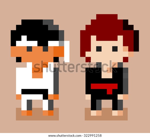 Karate Fighter Pixel Art Vector Stock Vector (Royalty Free) 322991258 ...