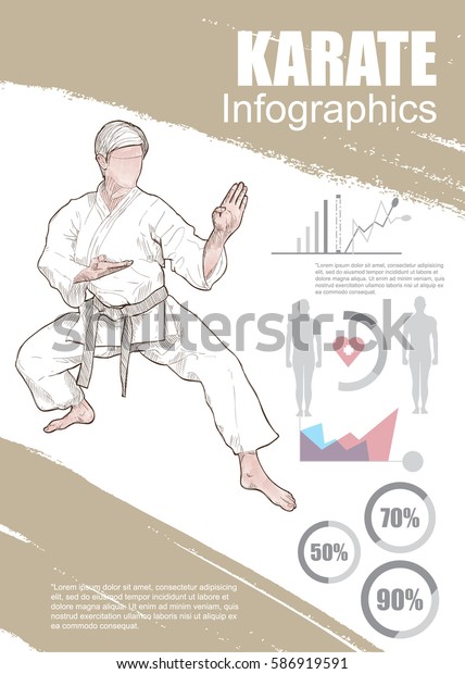 Karate Infographic Vector Hand Drawn Illustration Stock Vector (Royalty ...
