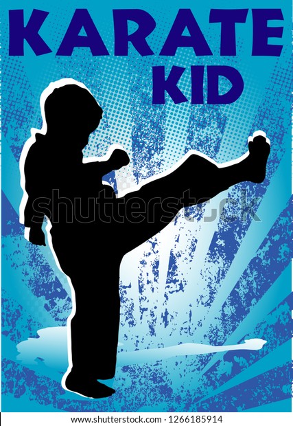 Karate Kid Front Kick Martial Arts Stock Vector (Royalty Free ...