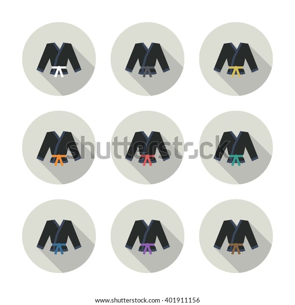 Karate Suit Kimono Icons Vector Illustration Stock Vector (Royalty Free ...