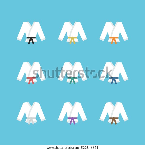Karate Suit Kimono Icons Vector Illustration Stock Vector (Royalty Free ...