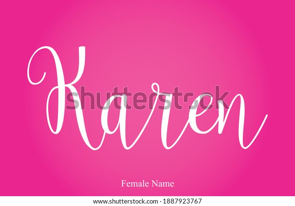 Karen Female Name Cursive Calligraphy Text Stock Vector (Royalty Free ...