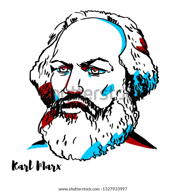 Karl Marx Engraved Vector Portrait Ink Stock Vector (Royalty Free ...