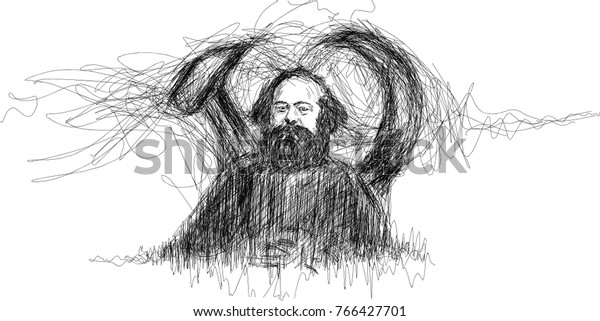 Karl Marx Sketch: vector de stock (libre de regalías) 766427701 ...
