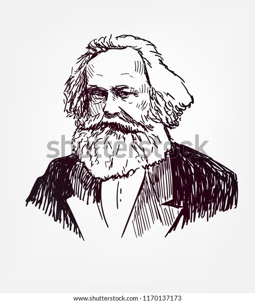 Karl Marx Vector Sketch Portrait Stock Vector (Royalty Free) 1170137173 ...