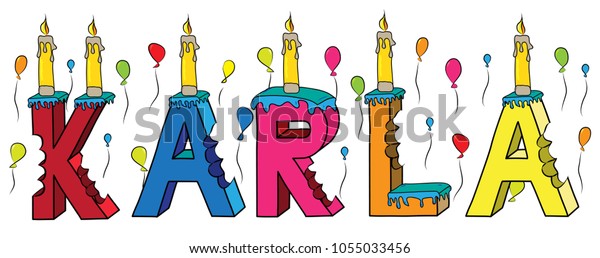 Karla Female First Name Bitten Colorful Stock Vector (Royalty Free ...