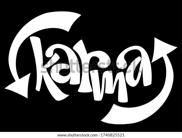 Karma Isolated Text Arrow Symbol Hand Stock Vector (Royalty Free ...