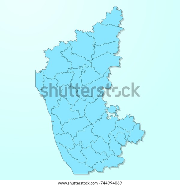 Karnataka Blue Map On Degraded Background Stock Vector (Royalty Free ...