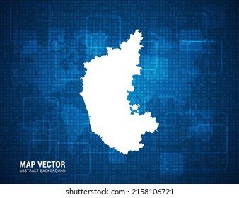 Karnataka Map Abstract Blue Background Technology Stock Vector (Royalty ...
