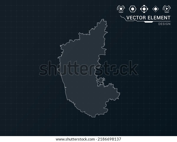 Karnataka Map Black Digital Frame Hud: เวกเตอร์สต็อก (ปลอดค่าลิขสิทธิ์ ...