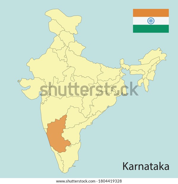 Karnataka Map India State Borders Stock Vector (Royalty Free ...