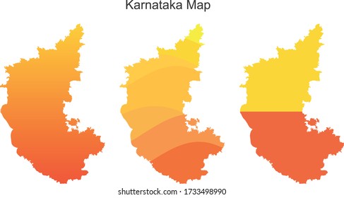 Karnataka Map Orange Yellow Colour Vector Stock Vector (Royalty Free ...