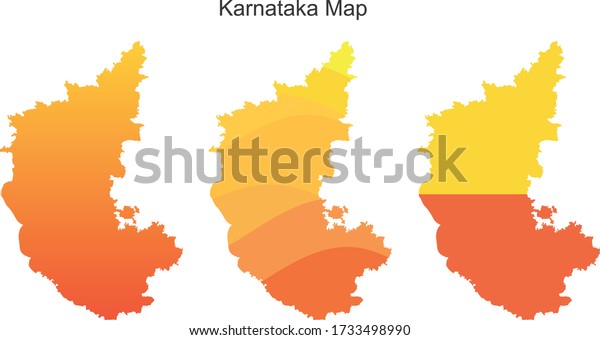 Karnataka Map Orange Yellow Colour Vector Stock Vector (Royalty Free ...