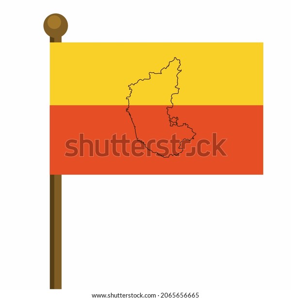 Karnataka State Flag Isolated On White Stock Vector (Royalty Free ...