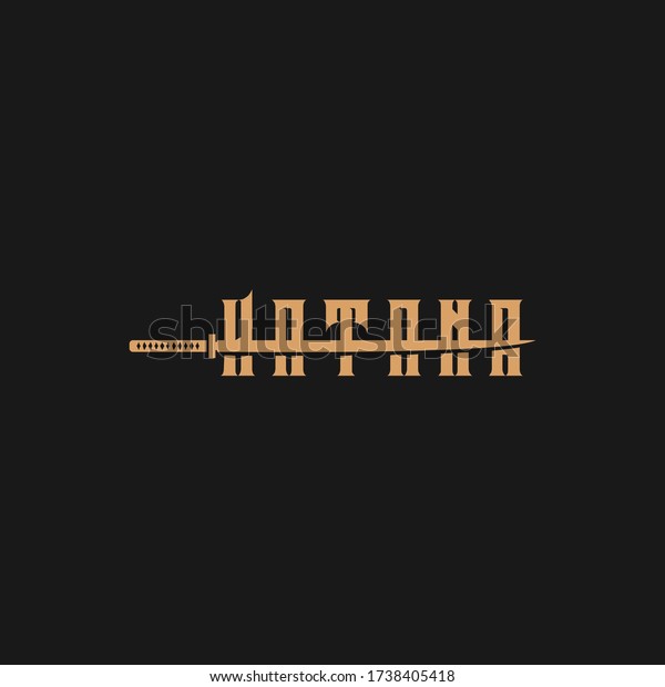 Katana Lettering Sword Vector Logo Design 库存矢量图（免版税）1738405418 ...