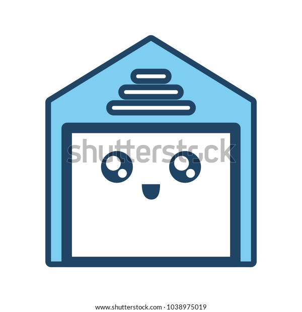 Kawai Blue Storage Vector Illustration Stock Vector (Royalty Free ...