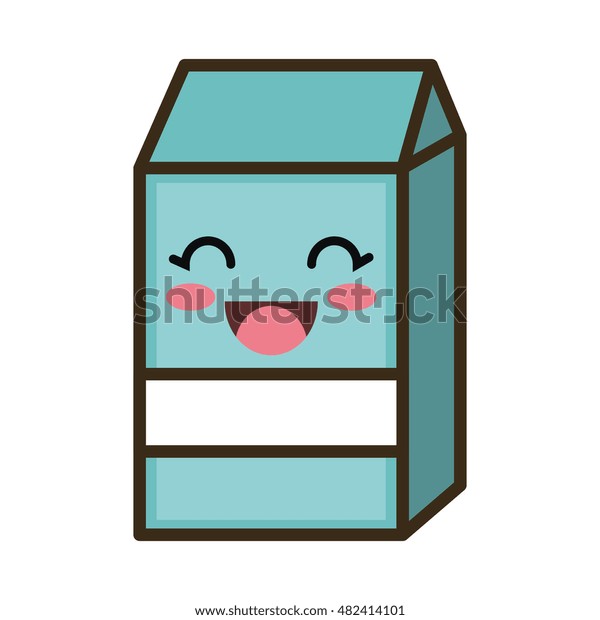 Kawaii Cartoon Milk Box Stock Vector (Royalty Free) 482414101 ...